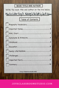 How To Use A Reading Response Journal To Research Dr. Martin Luther ...