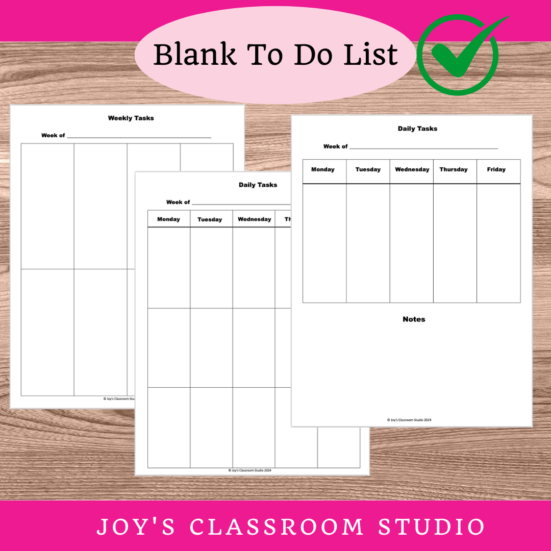 Taming Your Weekly Teacher To Do List! - Joys Classroom Studio
